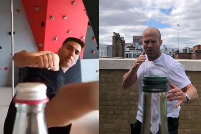 Akshay Kumar ने बॉलीवुड में शुरू किया Bottle Cap Challenge, इस हॉलीवुड ...