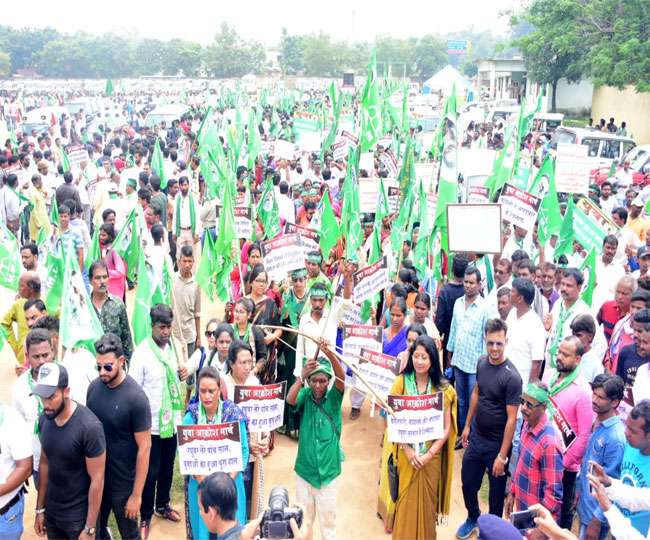 झामुमो का चुनावी शंखनाद, रांची में निकाला आक्रोश मार्च - JMM Organised ...