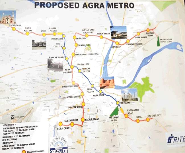 Agra Metro तैयार हुआ रूट प्‍लान जानिए कहां मिलेंगे दोनों कॉरिडोर - know ...