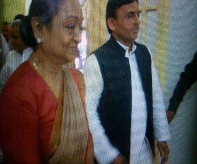 लखनऊ में मायावती के बाद अखिलेश से मिली मीरा कुमार