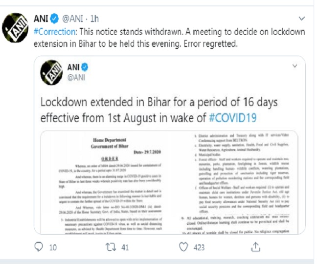 Unverified notice on lockdown extension in Bihar goes viral, no official word yet