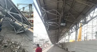 लखनऊ चारबाग स्टेशन पर बड़ा हादसा, प्लेटफार्म शेड गिरने से तीन यात्री ...