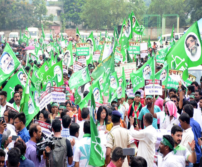 झामुमो का चुनावी शंखनाद, रांची में निकाला आक्रोश मार्च - JMM Organised ...