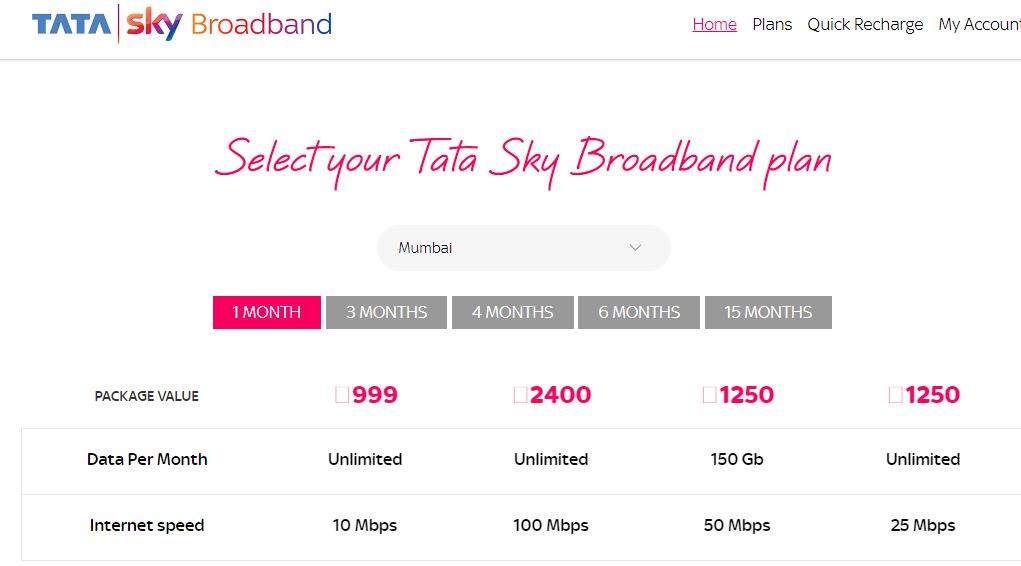 Tata Sky Broadband अब 17 शहरों में होगा उपलब्ध, जानें प्लान डिटेल्स ...