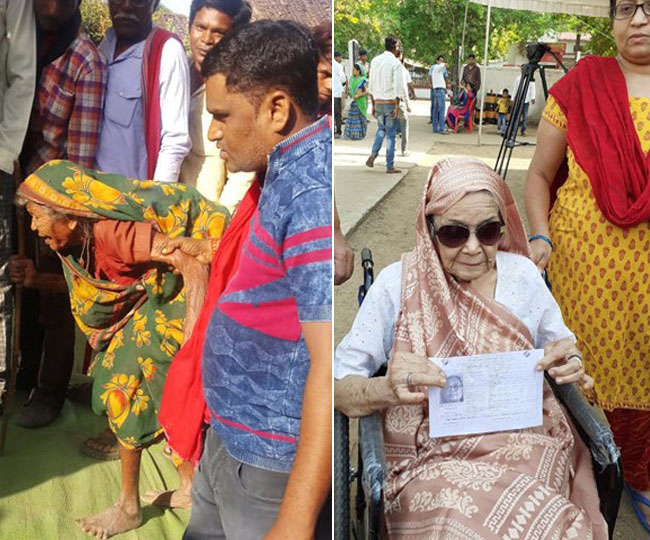 5th Phase Polling Photos: जर्जर शरीर में भी लोकतंत्र की मजबूती का जोश ...