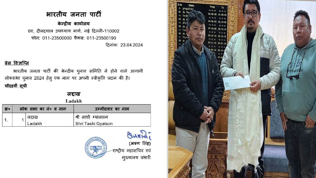 Tashi Gyalson Nomination: भाजपा से लद्दाख के लोकसभा उम्मीदवार ताशी ...