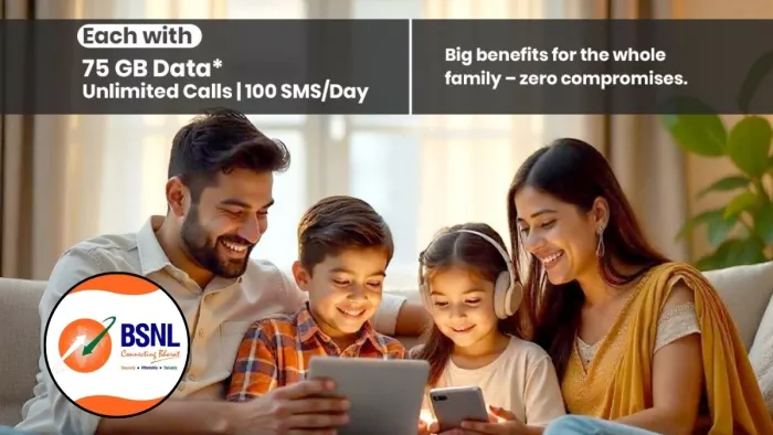 BSNL का धमाकेदार फैमिली प्लान: एक ही बिल में 4 कनेक्शन, 75GB डेटा और फ्री कॉलिंग - bsnl 999 ...