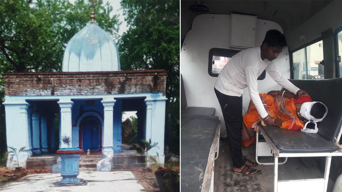 राजबाड़ी शिव मंदिर परघा में एक दर्जन श्रद्धालुओं को लगा वज्रपात का झटका ...