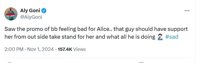 Alice Kaushik के लिए बुरा फील कर रहा बिग बॉस का ये एक्स कंटेस्टेंट ...