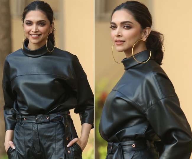 Deepika Padukones Leather Outfit छपाक के प्रमोशन में बोल्ड लेदर आउटफिट ...