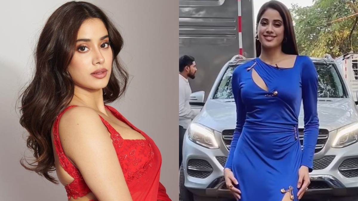 Jahnvi Kapoor को थाई हाई स्लिट 'सेफ्टी पिन' ड्रेस में किया गया स्पॉट ...