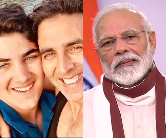 जब पीएम मोदी ने सबके सामने खींचे थे अक्षय कुमार के बेटे के कान, तस्वीर ...