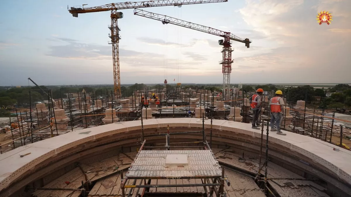 Ram Mandir: द‍िव्‍य राम मंदिर के नृत्यमंडप का शिखर ले रहा आकार, प्राण ...