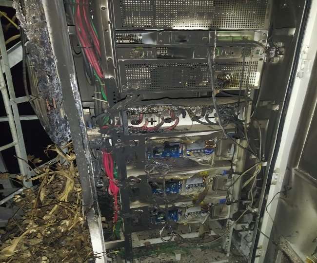 हरियाणा के जींद में जियो टावर में लगी आग पराली डालकर वारदात को दिया गया ...