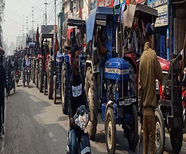 ऊधमसिंह नगर में ट्रैक्टर मार्च से किसानों ने किया शक्ति प्रदर्शन ...