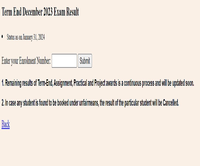 IGNOU TEE Result December 2023: इग्नू टीईई दिसंबर सेशन का रिजल्ट हुआ ...