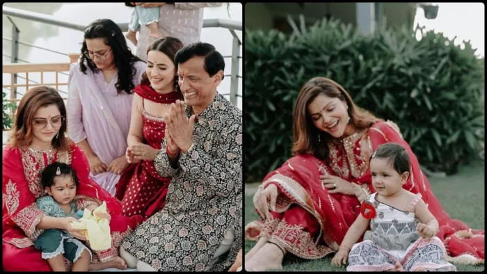 Rubina Dilaik की बेटियों का हुआ मुंडन, एक्ट्रेस ने एधा और जीवा की दिल चुराने वाली फोटोज कीं शेयर ...