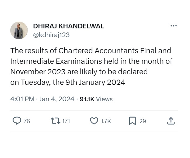 ICAI CA Result 2024 Live Updates: सीए फाइनल और इंटर नवंबर 2023 एग्जाम ...