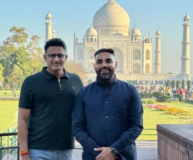 ताजमहल की खूबसूरती में खाेए पूर्व दिग्गज स्पिनर अनिल कुंबले, 'अच्छा काम ...