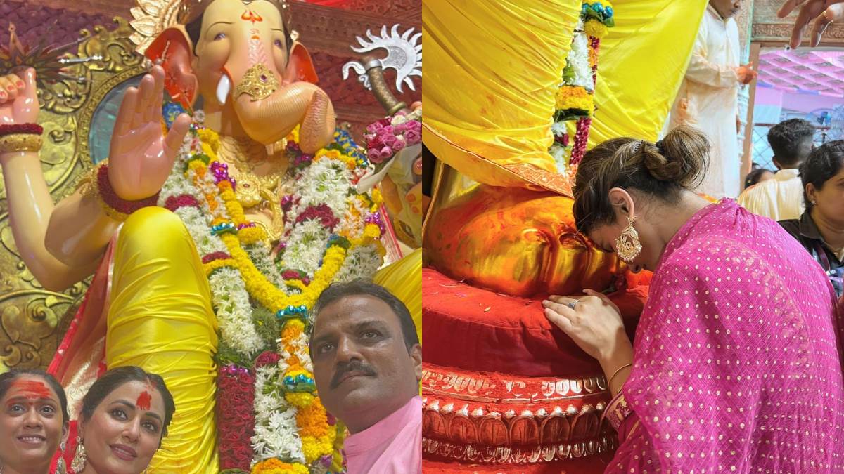 Hina Khan At Lalbaug: हिना खान ने किए लाल बाग के राजा के दर्शन ...