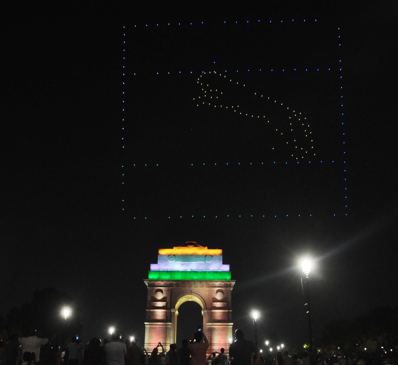 India Gate Drone Show: इंडिया गेट पर आसमान में दिखाया गया ड्रोन शो ...