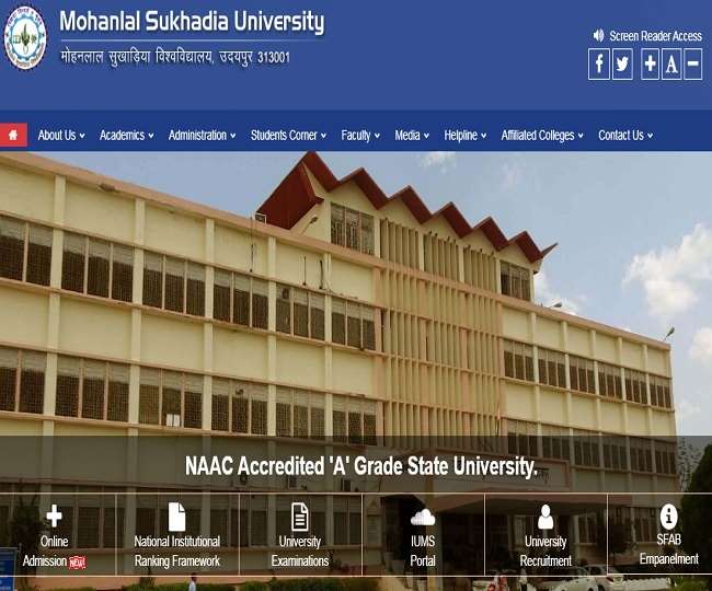 MLSU Time Table 2020: मोहनलाल सुखाड़िया विश्वविद्यालय की वार्षिक एवं ...