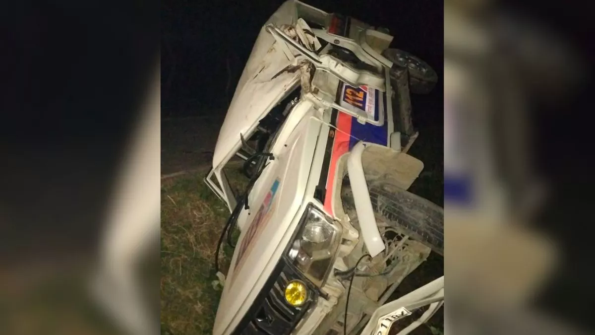 सारण में नीलगाय को बचाने के चक्कर में पेड़ से टकराई डायल 112 की गाड़ी ...