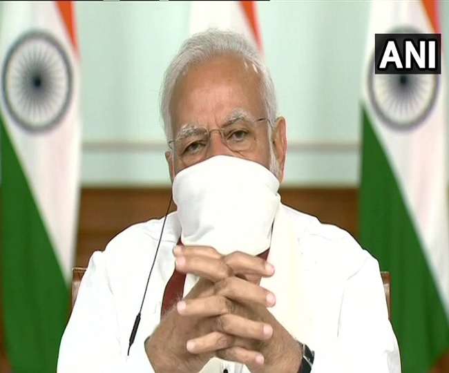 Coronavirus: मास्क लगाकर पीएम मोदी कर रहे हैं मुख्यमंत्रियों से चर्चा ...