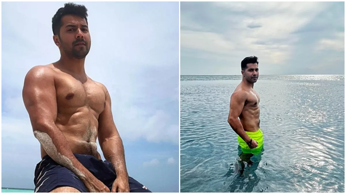 Varun Dhawan Photos वरुण धवन ने शेयर की टोन्ड बॉडी दिखाते हुए शर्टलेस