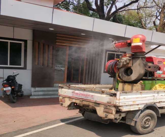 रांची में 26 गन माउंटेड मशीन के जरिए शुरू हुआ सैनिटाइजेशन अभियान - RMC ...