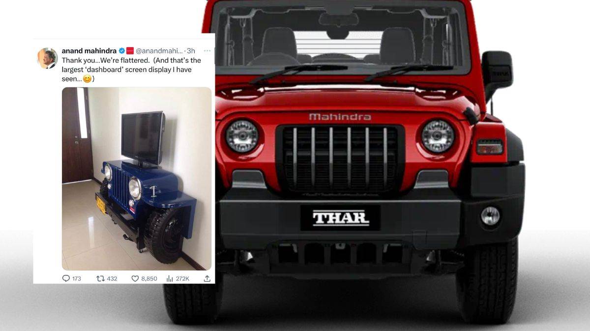 Mahindra Thar के बोनट को TV स्टैंड की तरह किया गया इस्तेमाल, अद्भुत ...