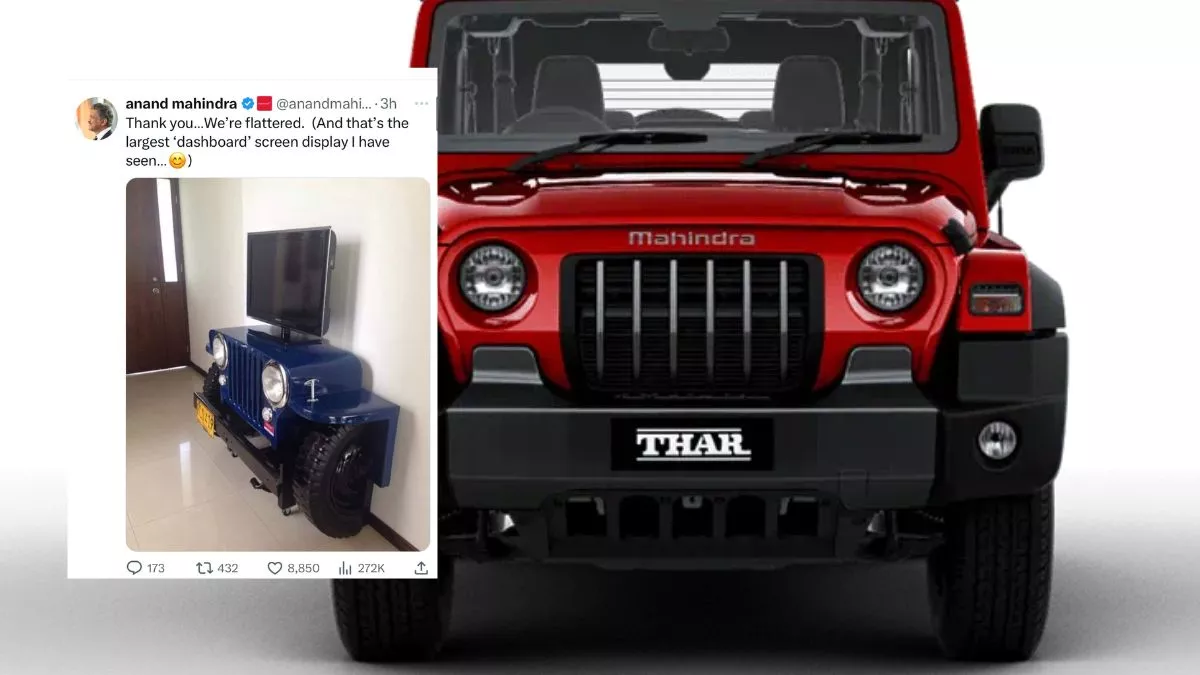 Mahindra Thar के बोनट को TV स्टैंड की तरह किया गया इस्तेमाल, अद्भुत ...