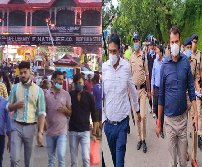 PICS: वीकेंड पर मसूरी में बेपरवाह दिखे लोग, डीएम-एसएसपी ने पकड़वाए कान ...
