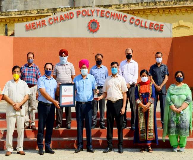 जालंधर के मेहरचंद कॉलेज को मिला नार्थ इंडिया से बेस्ट पालीटेक्निक कालेज ...