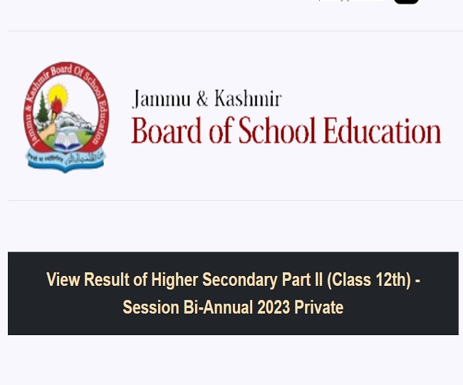 JKBOSE 12th Result 2023: जम्मू एवं कश्मीर बोर्ड हायर सेकेंड्री प्राइवेट ...