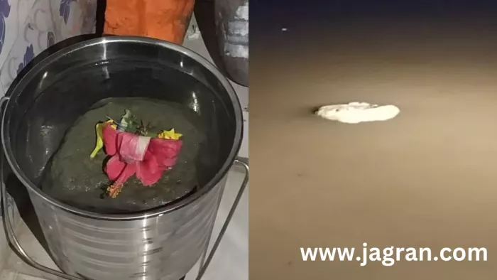 मीरजापुर में गंगा में तैरता मिला पत्थर, त्रेतायुगीन पत्‍थर मानकर विष् ...