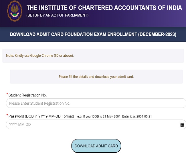 CA Foundation Admit Card 2023: जारी हुए चार्टर्ड एकाउंटेंट फाउंडेशन ...