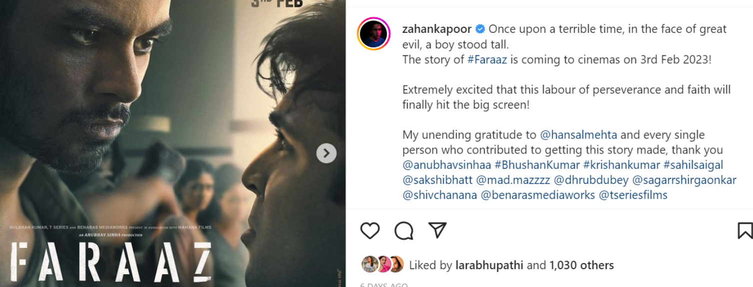 Faraaz Trailer: हंसल मेहता की फिल्म 'फराज' से बॉलीवुड डेब्यू कर रहे ...