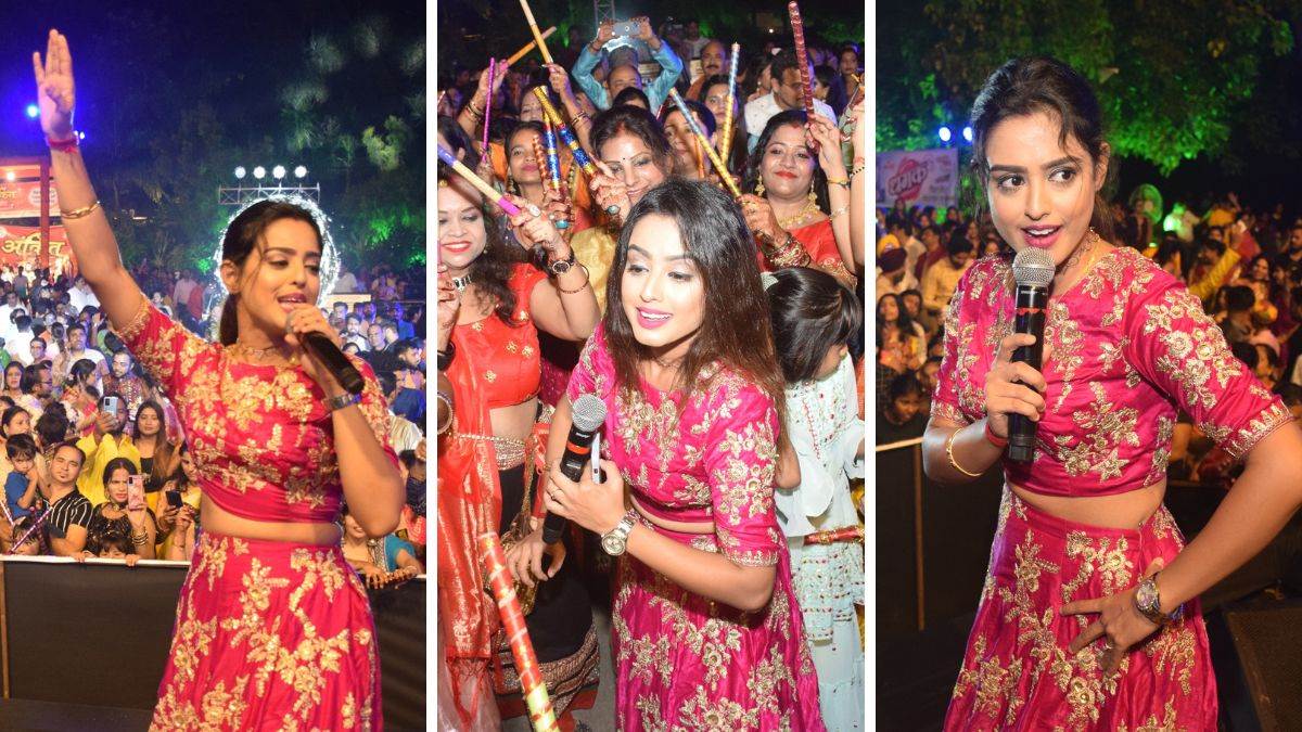 कानपुर में इंडियन आइडल फेम पूजा चटर्जी की आवाज का चला जादू, खूब चटकीं डांडिया और झूम उठे लोग ...