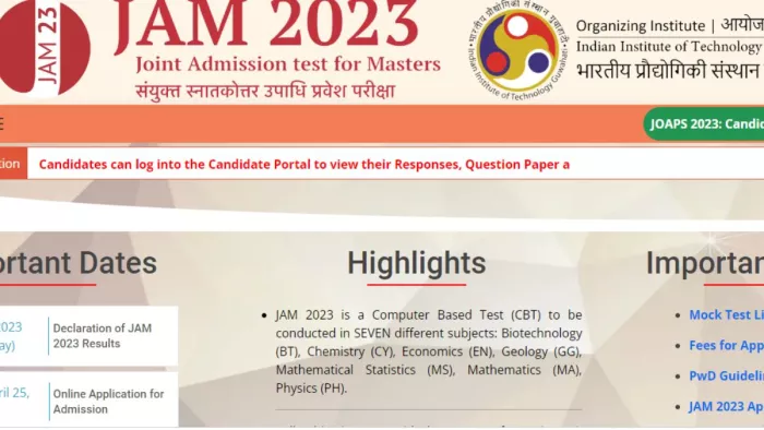 IIT JAM 2023 Result आईआईटी गुवाहाटी अगले सप्ताह jam.iitg.ac.in पर करेगा ... IIT JAM 2023 Result आईआईटी गुवाहाटी अगले सप्ताह jam.iitg.ac.in पर करेगा ...