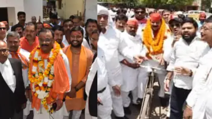 Varanasi Nikay Chunav: साइकिल चलाकर नामांकन दाखिल करने पहुंचे मेयर ...