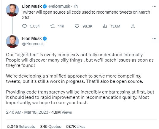 जल्द पब्लिक के लिए ओपन होगा ट्विटर का एल्गोरिदम, Elon Musk ने ट्वीट कर ...