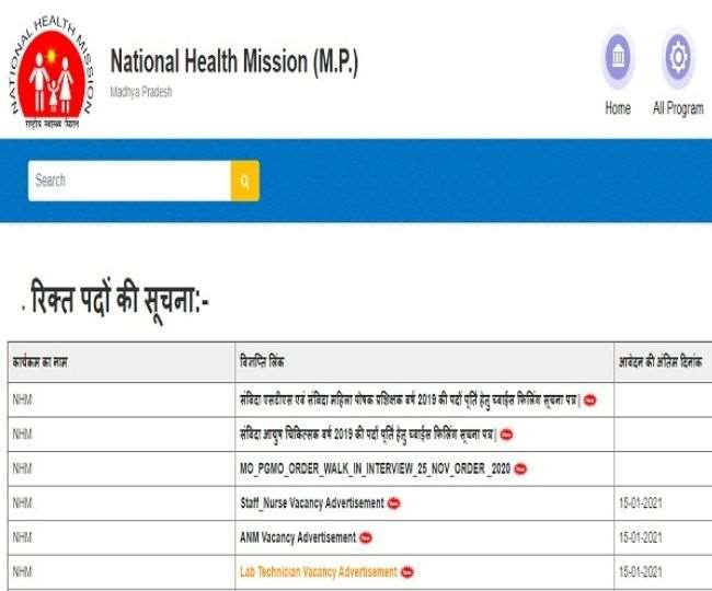 NHM MP Recruitment 2020: स्टाफ नर्स सहित अन्य पदों की 5835 रिक्तियां ...