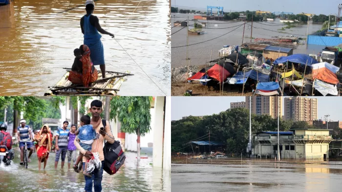Bihar Flood Photos: भागलपुर और मुंगेर में घुसा बाढ़ का पानी, सारण में 3 जगहों पर टूटा बांध ...
