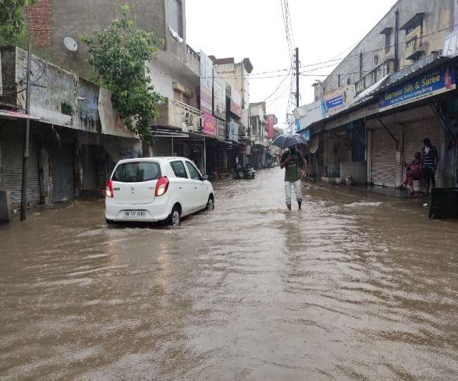 अंबाला में 5 घंटे में 30 एमएम बरसे बादल, सड़कों पर जलभराव - Heavy rain ...