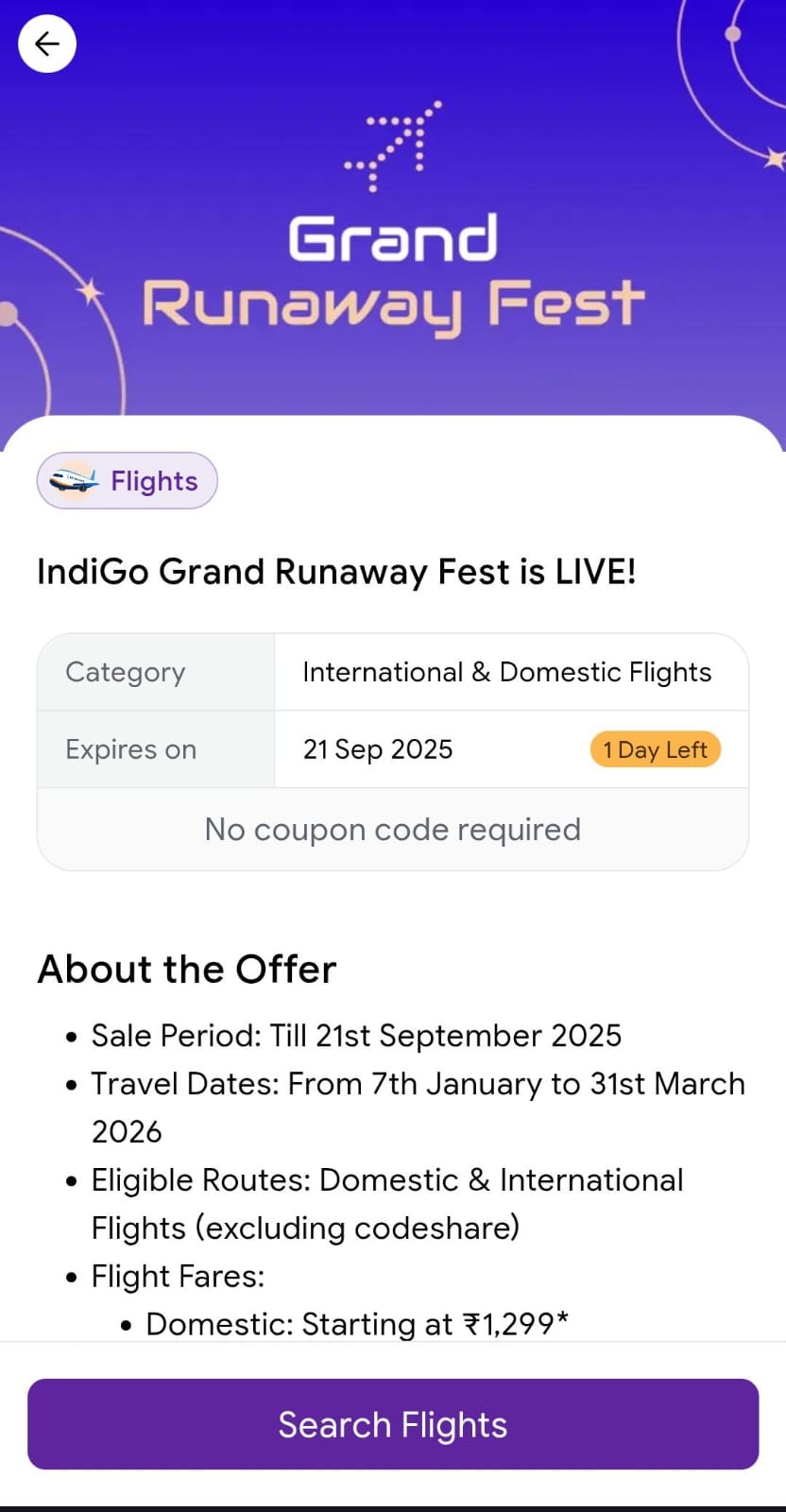 Grand Runaway Fest: ₹1299 और 4599 में फ्लाइट टिकट, सस्ते में देश-विदेश ...