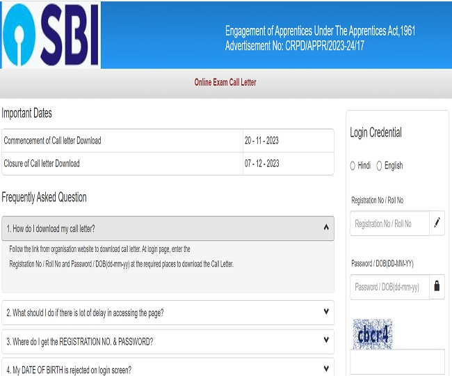 SBI Apprentice Admit Card 2023: एसबीआई अप्रेंटिस एग्जाम के लिए एडमिट ...