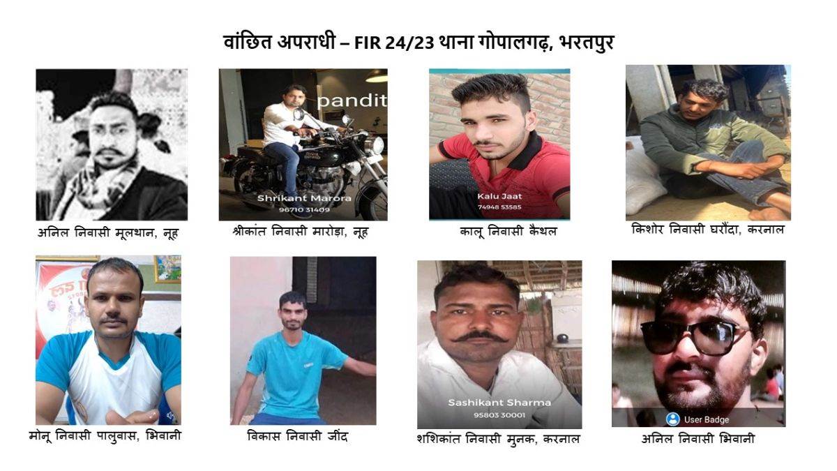 Junaid Nasir Murder राजस्थान पुलिस ने जारी की 8 आरोपितों की तस्वीर हत्याकांड में इस्तेमाल
