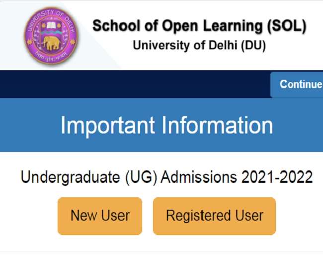 Du Sol Admission 2021 Delhi University Open Learning Admission Process