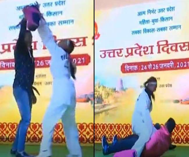 UP 71st Foundation Day 2021: सीएम योगी आदित्‍यनाथ के सामने युवती ने ...